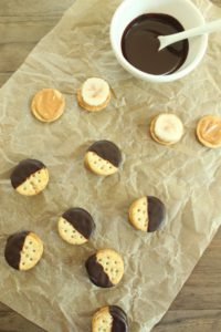 Chocolate-Dipped Peanut Butter Banana Cracker Bites